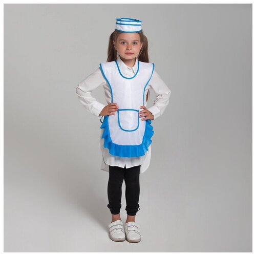 Детский карнавальный костюм "Девочка-продавец", пилотка, фартук, 4-6 лет, рост 110-122 см