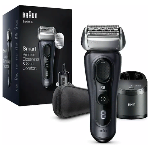 Электробритва Braun 8460cc/8463cc  Series 8 со станцией SmartCare 5 в 1, темно серый
