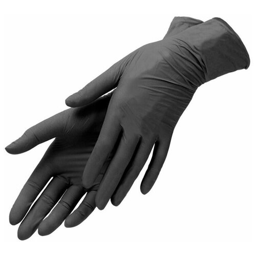 Wally Plastic / Перчатки одноразовые нитриловые черные, M, 100 шт, 50 пар