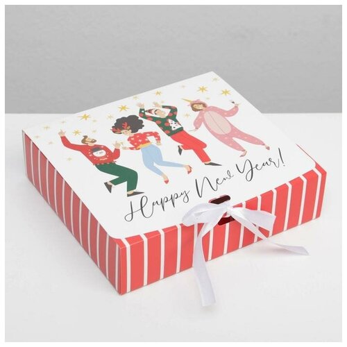 Складная коробка подарочная «Happy NY», 20 × 18 × 5 см