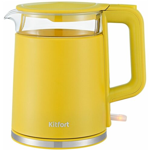 Чайник электрический Kitfort KT-6124-5, 1.2 л, 2200 Вт, желтый