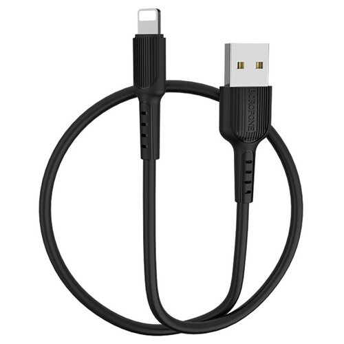 Кабель для iPhone USB - Lightning 1m 2.4A черный Borofone X16 зарядка для Apple