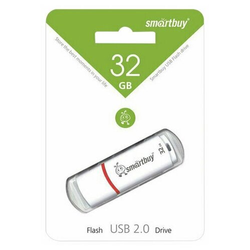 Флеш-диск 32 GB, комплект 3 шт, SMARTBUY Crown, USB 2.0, белый, SB32GBCRW-W