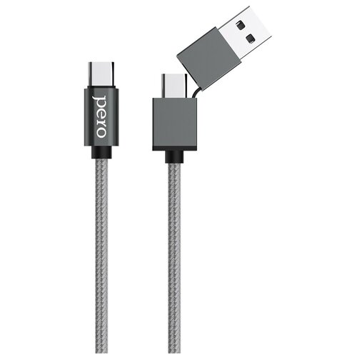 Аксессуар Pero DC-07 Universal 2in1 USB-A/PD - Type-C 1.0m PRDC-07UTT1MS