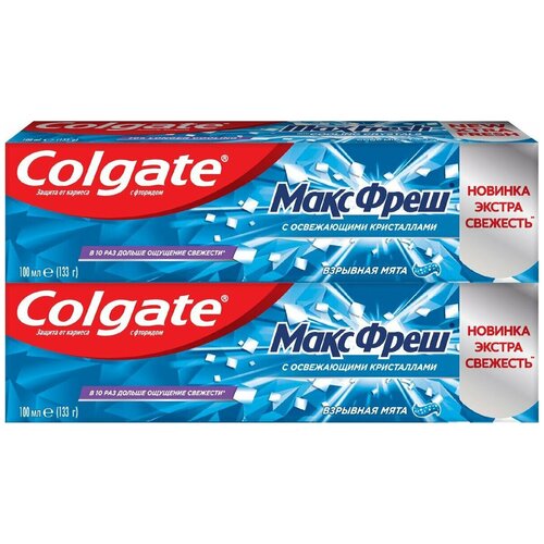 COLGATE Зубная паста макс фреш Взрывная мята 100мл, 2шт
