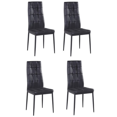 Комплект стульев Цвет Мебели Cafe-2 на черных ножках, металл/искусственная кожа, 4 шт., цвет: черный