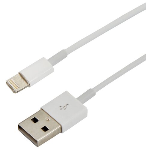 Кабель USB-Lightning для iPhone, ПВХ, белый, 1м REXANT 18-1121 (10 шт)