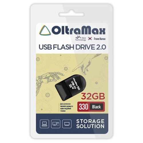 USB Флеш-накопитель OltraMax 330 32 ГБ пластик (черный)
