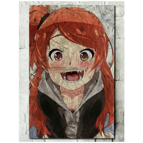Картина интерьерная на рельефной доске ОСП аниме ахегао девушка - 6695 В