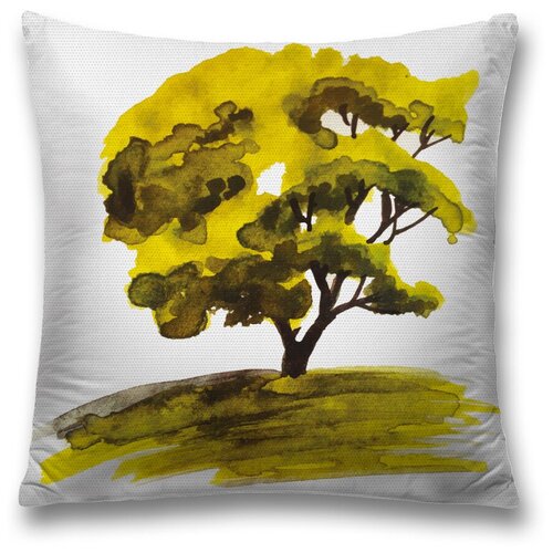 Наволочка декоративная на молнии, чехол на подушку JoyArty "Красочное дерево" 45х45 см