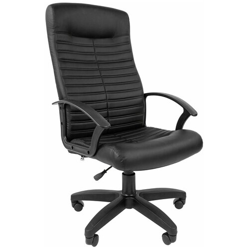 Кресло для руководителя Chairman Стандарт СТ-80, обивка: искусственная кожа, цвет: экокожа черная