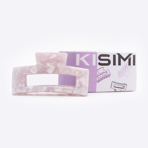 Заколка-краб для волос KISIMI, размер M, цвет: розовый, 1 шт