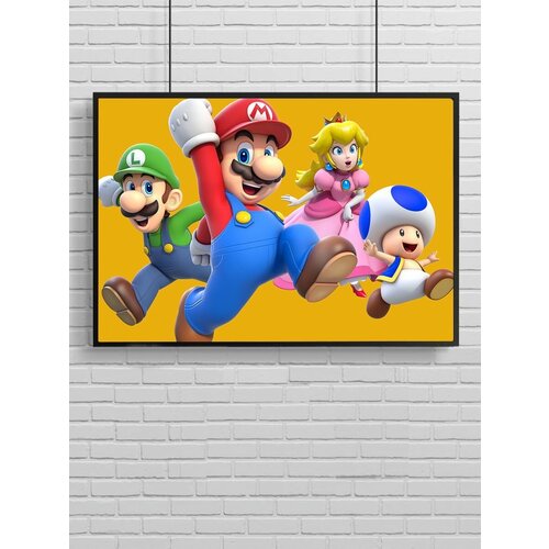 Постер, плакат на стену Супер Марио 49х33 см