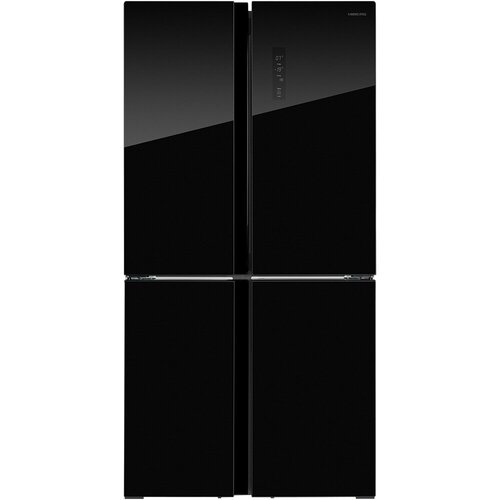 Холодильник HIBERG RFQ-500DX NFGB INVERTER отдельностоящий, 4 двери, 545 л, черное стекло