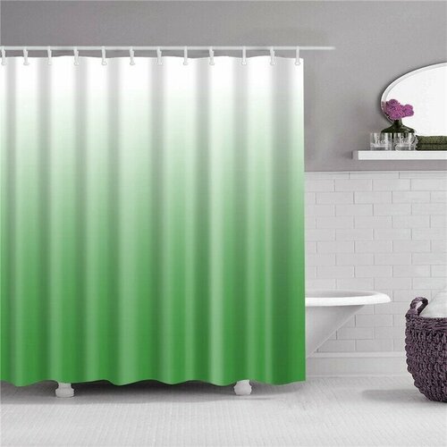 Штора для ванной Primanova DR-70006 DIAMOND цвет зеленый, размер 180х200, материал PLE ткань полиэстер
