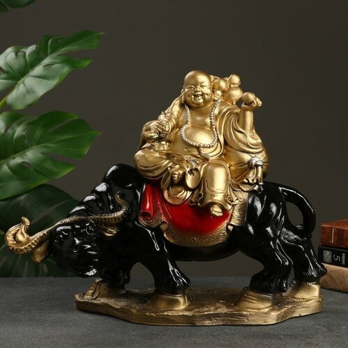 Хорошие сувениры Фигура "Хоттей на буйволе" красное золото 46х22х38,5см