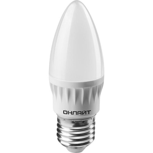 Лампа светодиодная LED Онлайт C37, свеча, 10W, 2700 K, E14, матовая, теплый свет