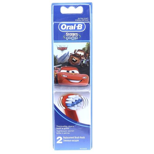 Набор насадок Oral-B Stages Kids Cars для  электрической щетки, красный, 2 шт.