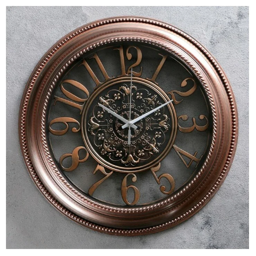 Часы настенные, серия: Интерьер, "Сантана", бронзовые, d=36 см 2757016 .