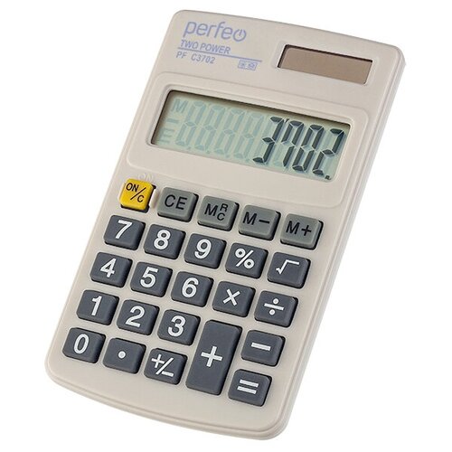 Perfeo калькулятор PF_C3702, карманный, 8-разр, белый