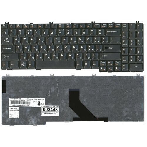 Клавиатура для ноутбука Lenovo 25008405 черная