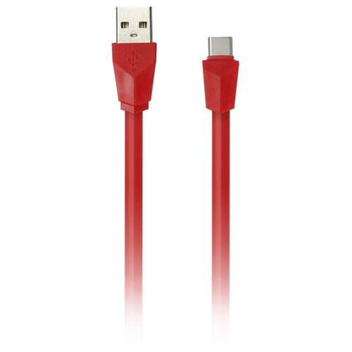 Дата-кабель SmartBuy USB 2.0 - USB TYPE C, плоский, 1 м, красный