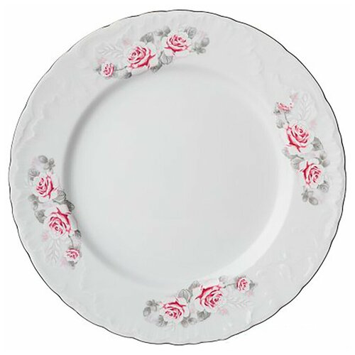 Тарелка десертная Cmielow Рококо Бледная роза, фарфоровая, d 17 см
