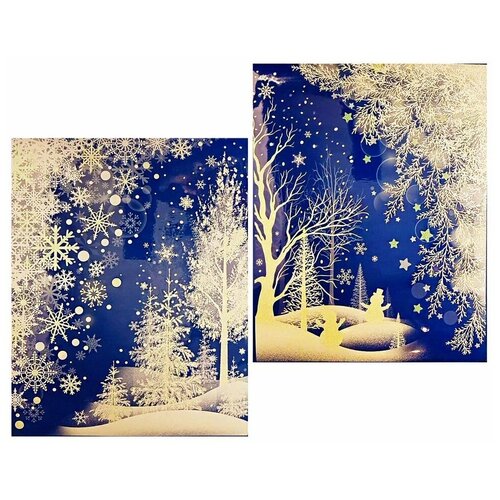 Набор стикеров для декорирования окна "Снежный лес", 41х29 см, (2 листа), Peha Magic