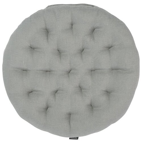 Подушка на стул круглая из стираного льна серого цвета из коллекции Essential, 40х40x4 см, Tkano, TK22-CP0006