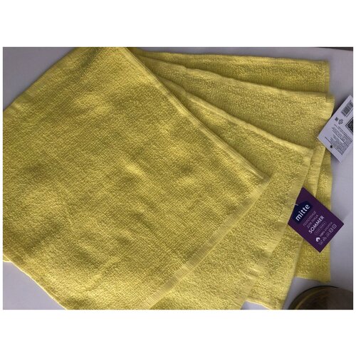 Махровое полотенце для лица и рук MITTE Sommer, набор 4 шт. 30х30 см, производство Бангладеш