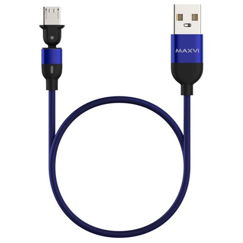 Кабель MAXVI USB - microUSB (MC-19M), 1.5 м, 1 шт., синий