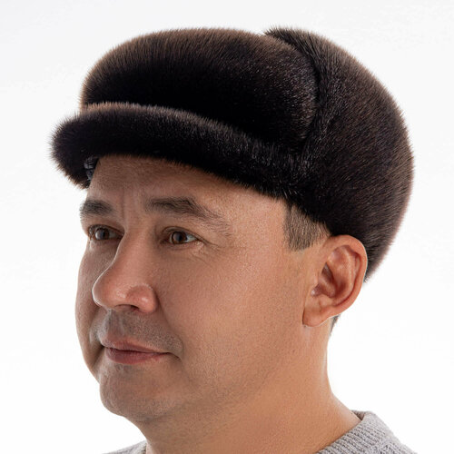 Шапка , размер 58, коричневый