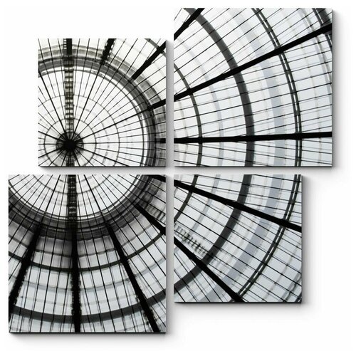 Модульная картина Круглый стеклянный потолок 90x90