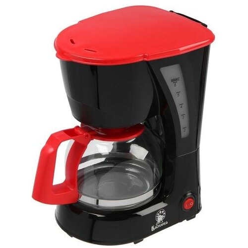 Кофеварка "василиса" КВ1-600, капельная, 600 Вт, 0.6 л, чёрно-красная