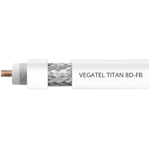 Коаксиальный кабель 50 Ом Titan 8D-FB PVC/CCA 5D-FB (VEGATEL, белый) длина 10 метров