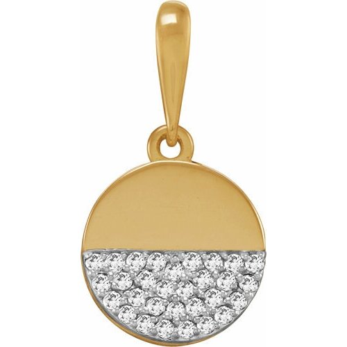 Подвеска Diamant online, золото, 585 проба, фианит, размер 1.5 см.