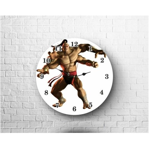 Часы настенные MIGOM круглой формы, диаметр 20 см, с принтом "Mortal Kombat, Мортал Комбат" - 43