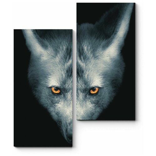 Модульная картина Портрет серого волка 40x50