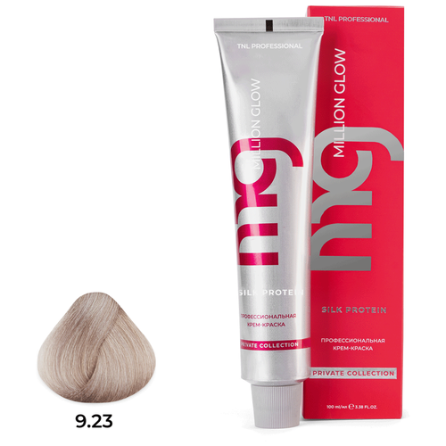 TNL Professional Крем-краска для волос Million glow Silk protein, 9.23 очень светлый блонд перламутровый золотистый, 100 мл