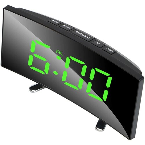 Цифровой будильник изогнутый светодиодный экран настольные настольные часы домашний декор светодиодные часы с функцией повтора температуры
