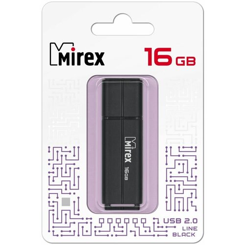Флешка USB Flash Drive MIREX LINE BLACK 16GB