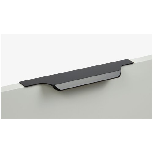 Мебельная ручка торцевая TERA, длина - 497 мм, установочный размер - 448 мм, цвет - Чёрный матовый, RT111BL