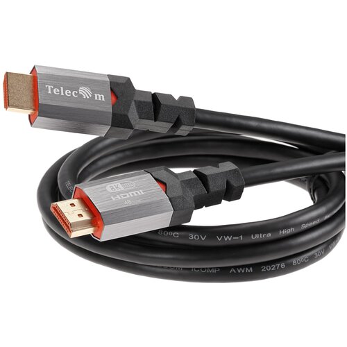 HDMI 2.1 кабель сверхскоростной TELECOM 8K 60HZ 2 метра корпус коннекторов металл (TCG365-2M)