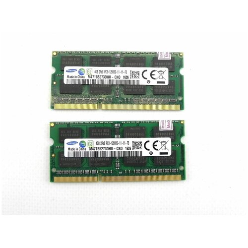 Оперативная память Samsung 8GB (2x4Gb) DDR3 1600 МГц SO-DIMM M471B5273DH0-CK0 - 2 шт.