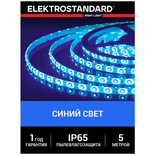 Уличная лента светодиодная Elektrostandard 2835 12В 60 Led/м 4,8 Вт/м синий свет, 5 метров, IP65