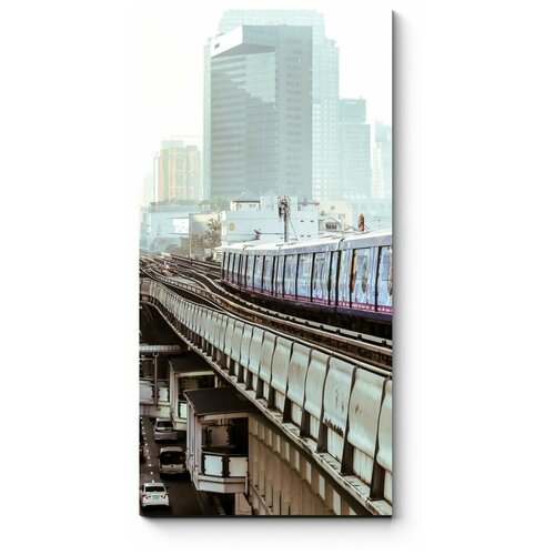 Модульная картина Надземный поезд мчится в центр Бангкока20x40