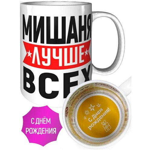 Кружка Мишаня лучше всех - на день рождения