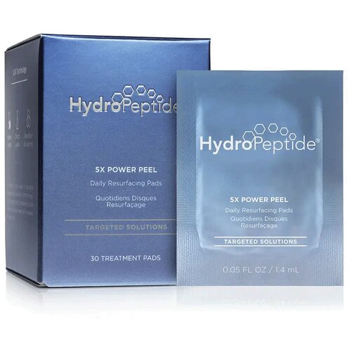 Hydropeptide 5X Power Peel экстра-омолаживающий пилинг на основе специального обновляющего комплекса 5X, пептидов и энзимов, 30 салфеток