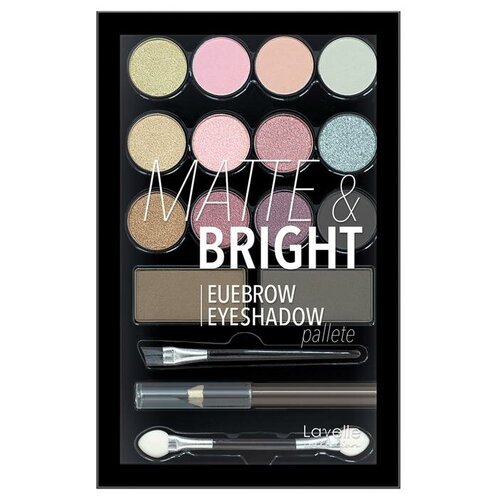 Lavelle Палетка теней Matte&Bright Eyeshadow & Eyebrow Palette, 13.8 г