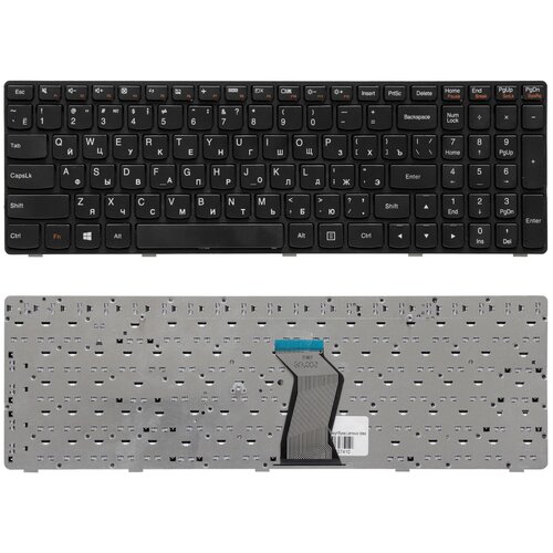 Клавиатура для ноутбука Lenovo IdeaPad G500, G500A, G500C Series. Плоский Enter. Черная, с черной рамкой. PN: 9Z. N5GSN.00R.